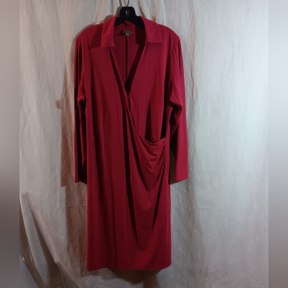 J. Jill | Dresses | X J Jill Red Wearever Knit Vneck Wrap Dress Womens ...